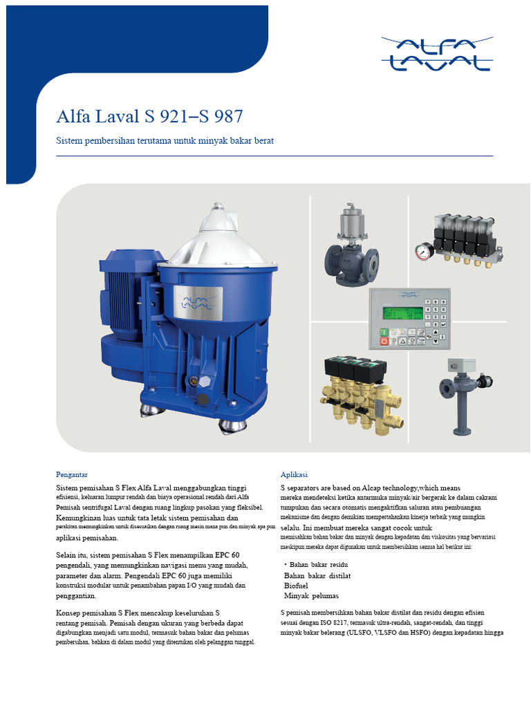 Leaflet Produk S 921-987 Pemisah Dan Sistem Id | PDF