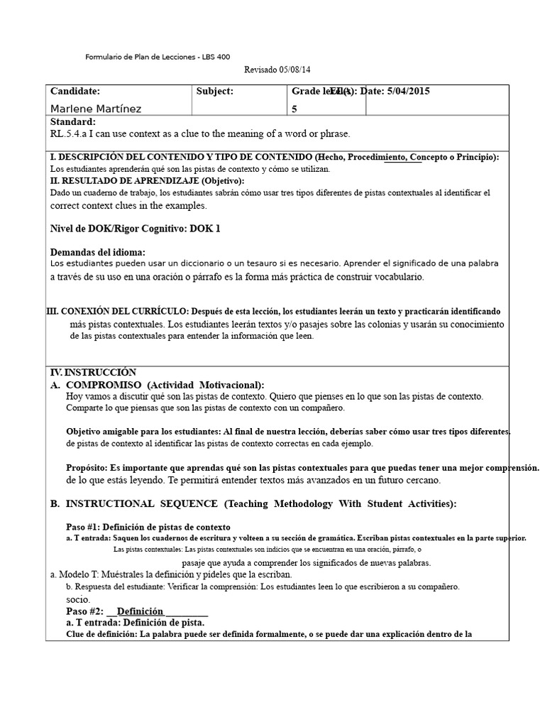 Lección 4: Pistas de Contexto | PDF | Ciencia cognitiva | Cognición