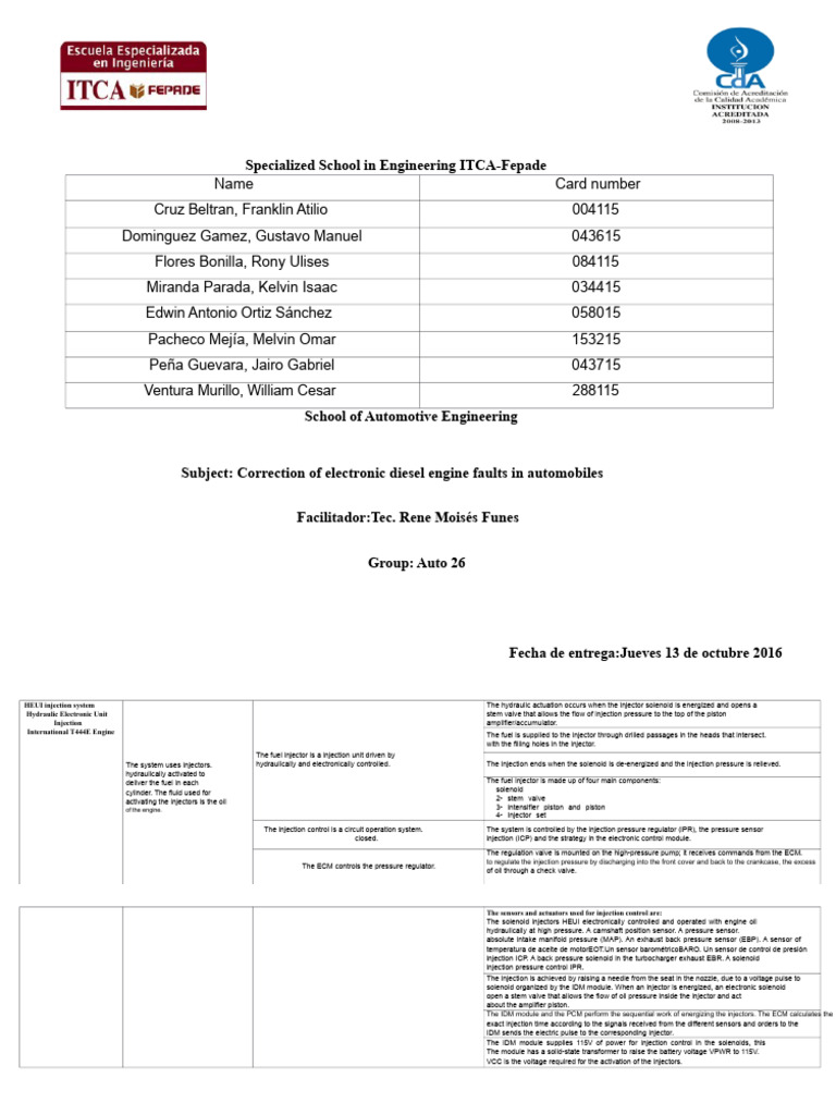 HEUI Injection System Inter T444e | PDF | Fuel Injection | Valve
