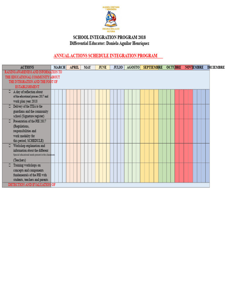 Foot Schedule 2018 | PDF | Teachers | Special Education