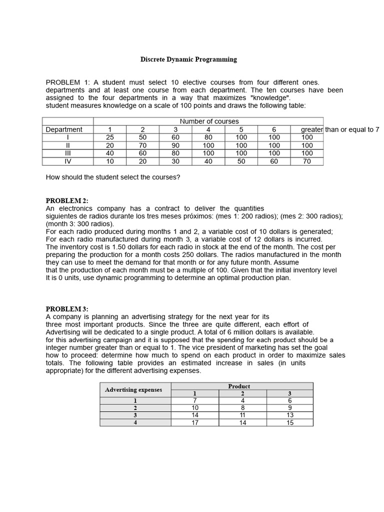 Discrete Dynamic Programming | PDF | Dynamic Programming | Inventory