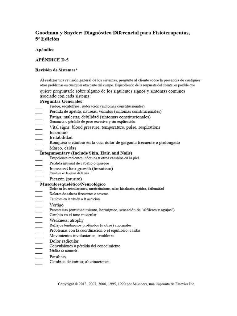 Apéndice D005 | PDF | Heces | Parestesia