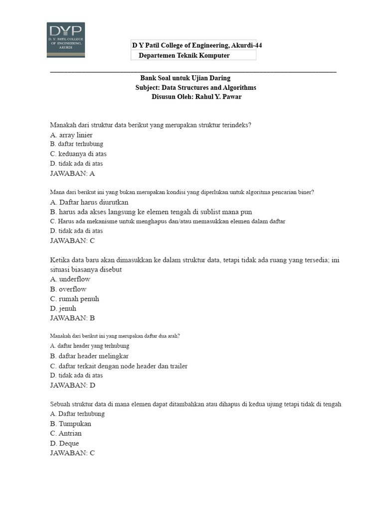 Struktur Data Mcq | PDF