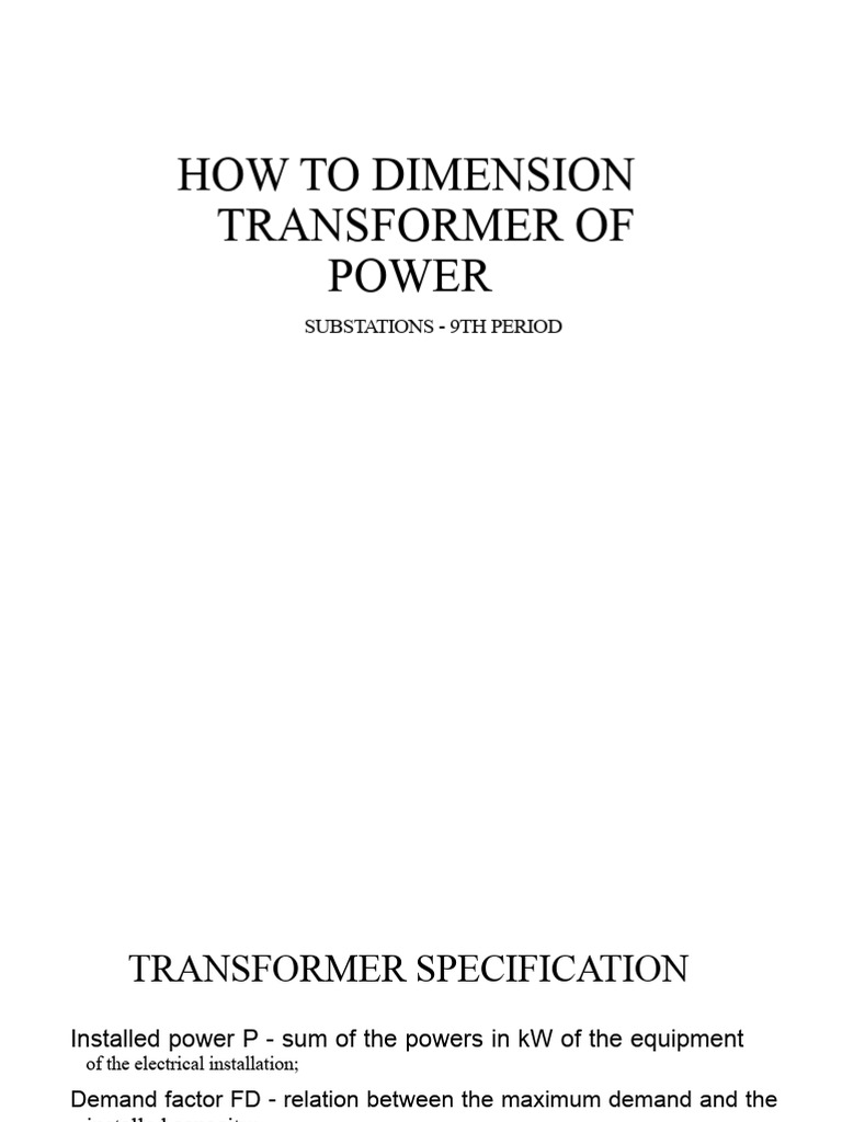 How To Size A Power Transformer | PDF