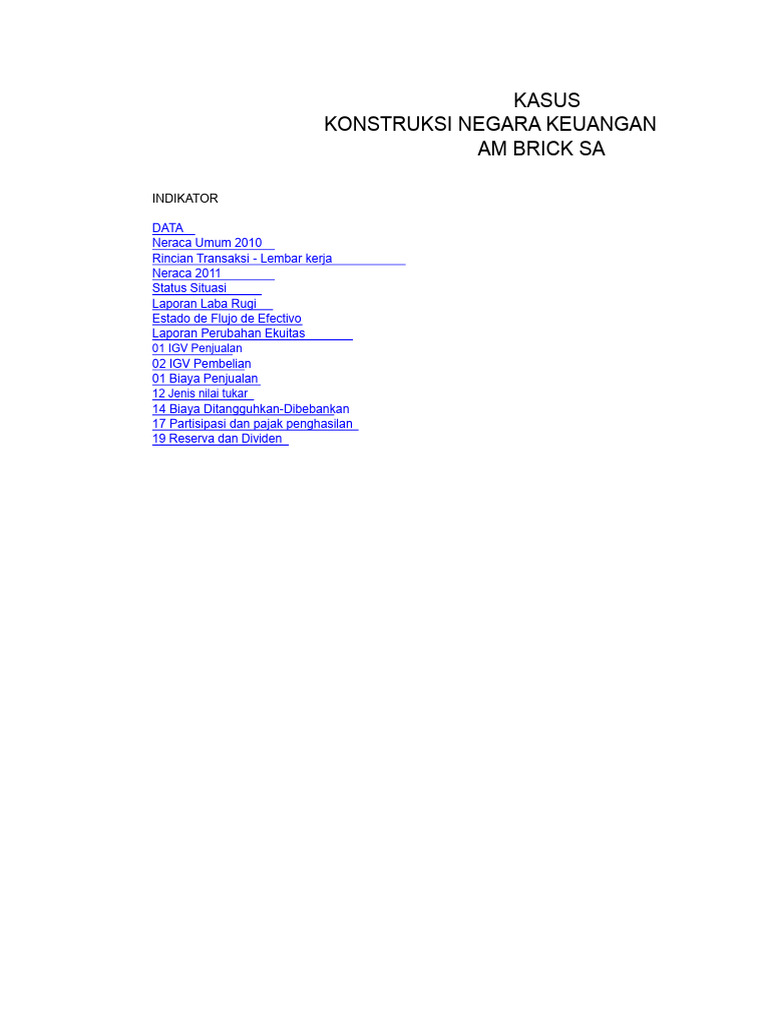 Penyusunan Laporan Keuangan AM Brick S.A. | PDF