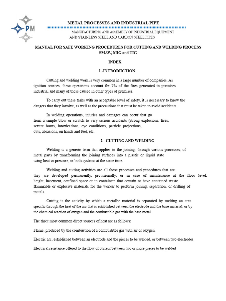 Safe Welding Procedures Manual | PDF | Welding | Construction