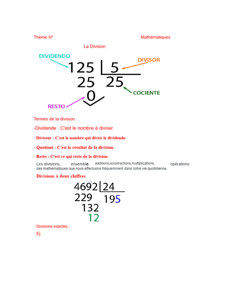 Comprendre la Division en Mathématiques | PDF