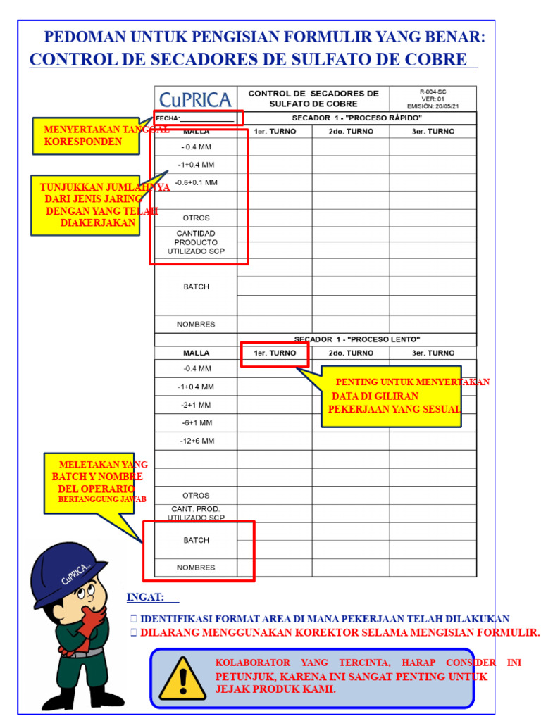 Panduan Pengisian Formulir Produksi | PDF
