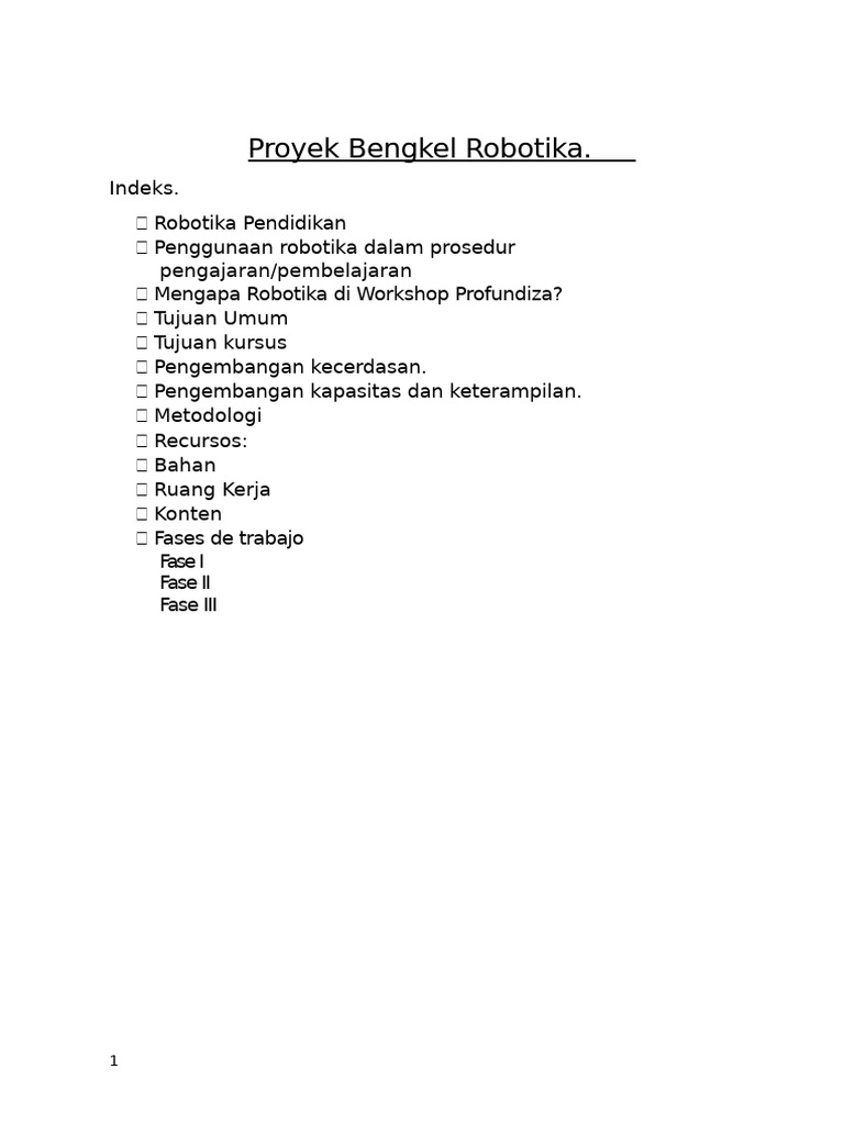 Proyek Bengkel Robotika | PDF
