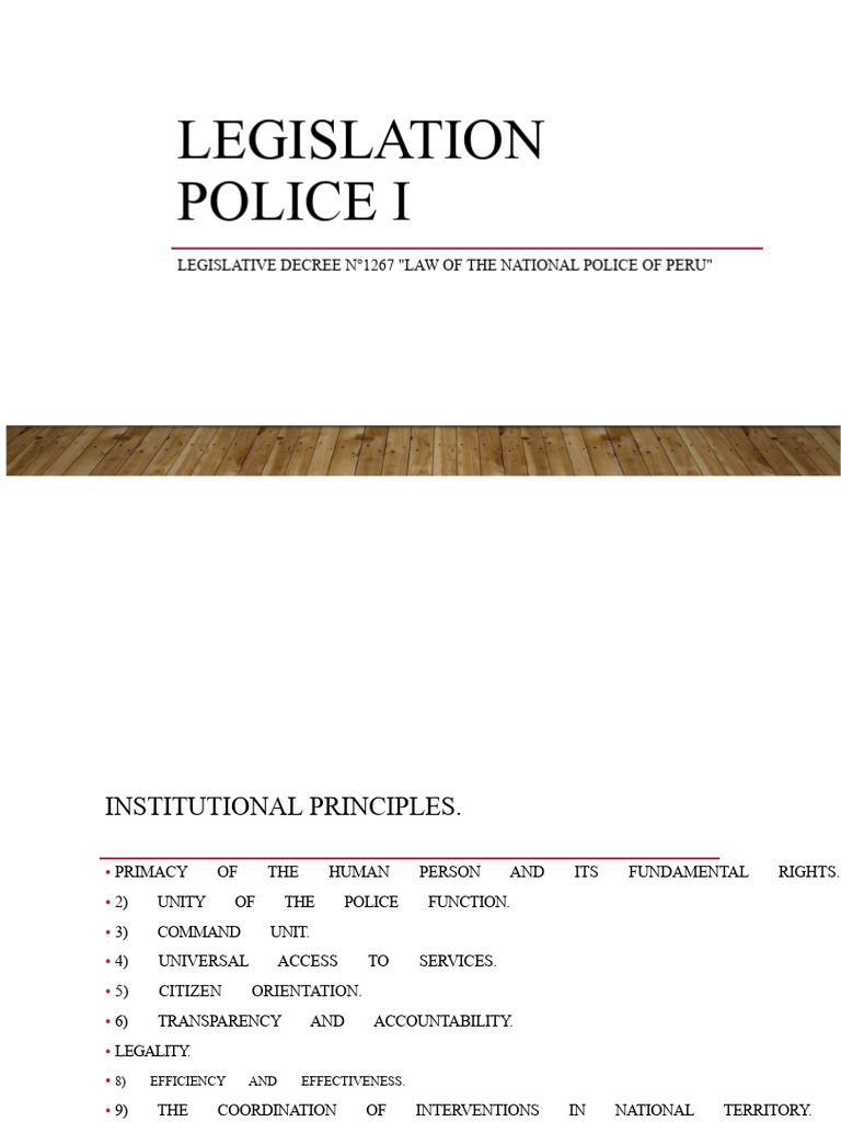 National Police Law of Peru Overview | PDF | Police | Peru