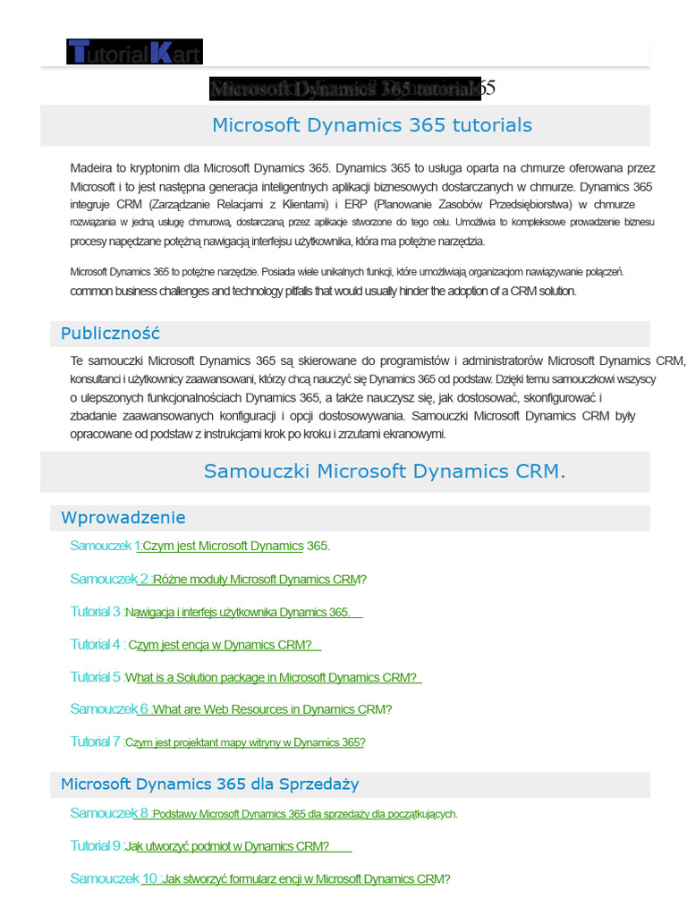 Dynamics 365 | PDF
