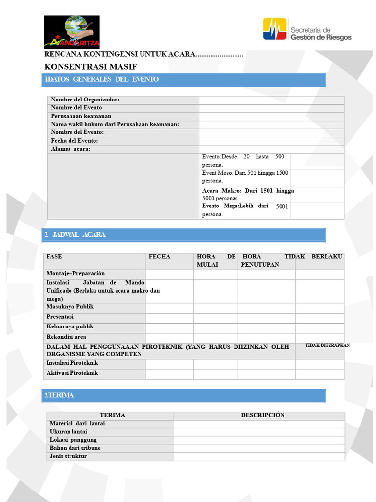 Format Rencana Kontinjensi Untuk Acara Besar | PDF