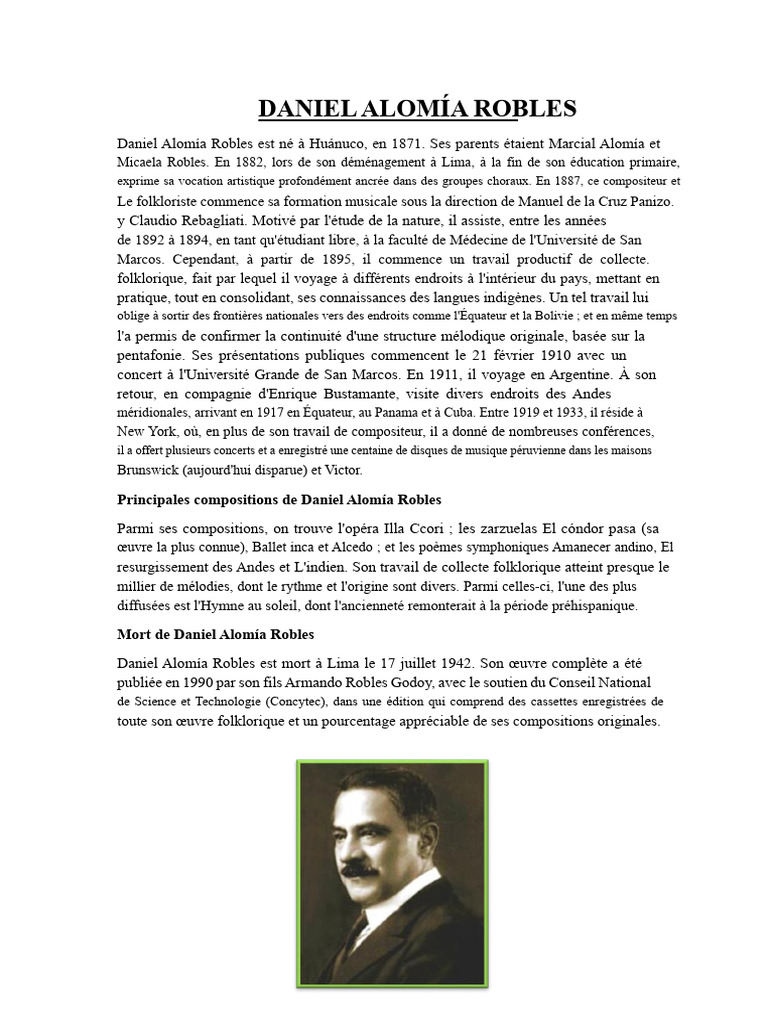 Daniel Alomía Robles : Compositeur péruvien | PDF
