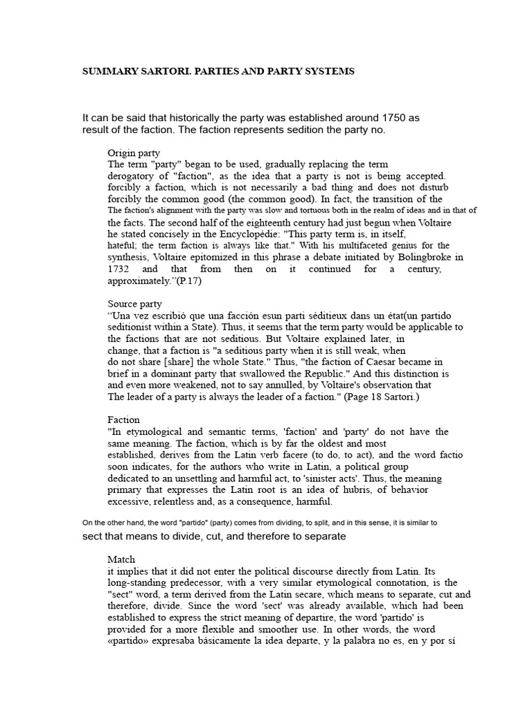 SUMMARY SARTORI parties and s.parties.doc | PDF | Pluralism (Political ...