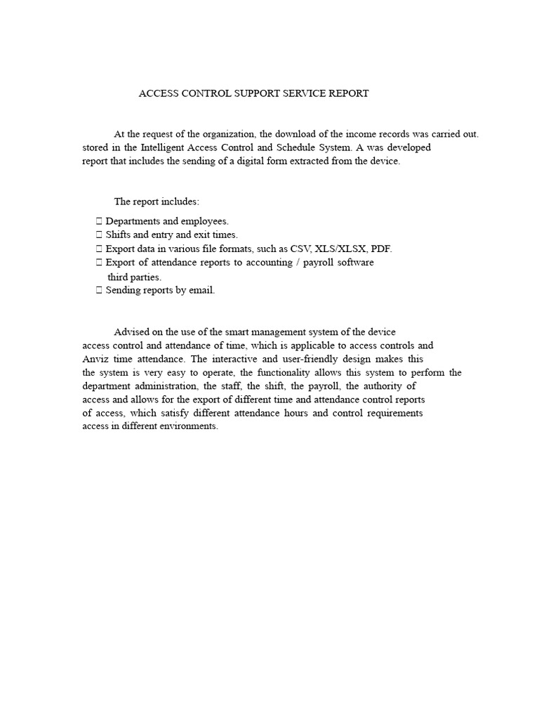 Access Control Report | PDF