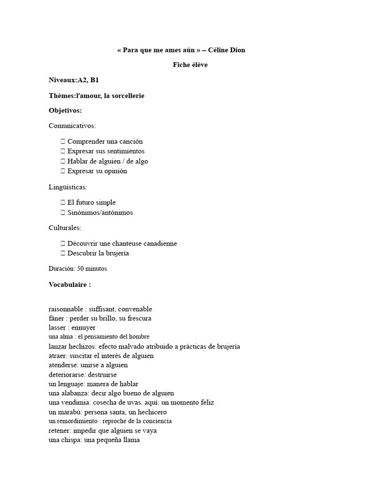 Céline Dion - para Que Me Ames Aún | PDF | Verbo