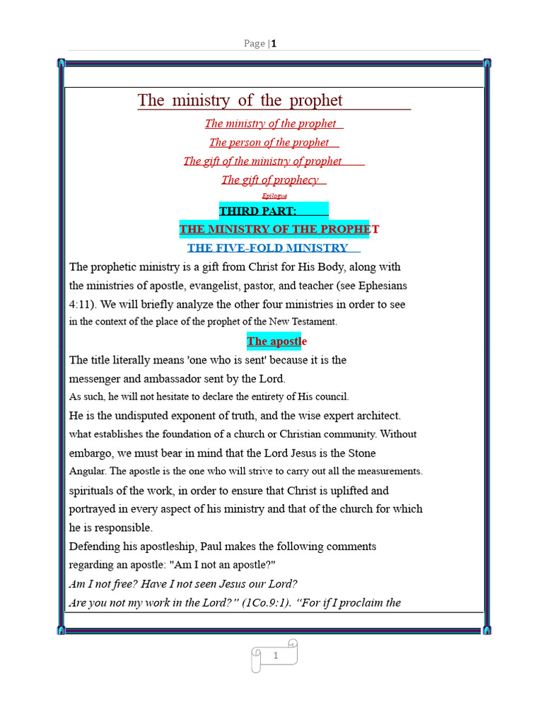 The Ministry of The Prophet, El-Dr. Brian J. Bailey | PDF | Prophecy ...