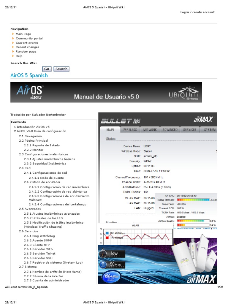 AirOS 5 Spanish - Ubiquiti Wiki | PDF | Punto de acceso inalámbrico ...
