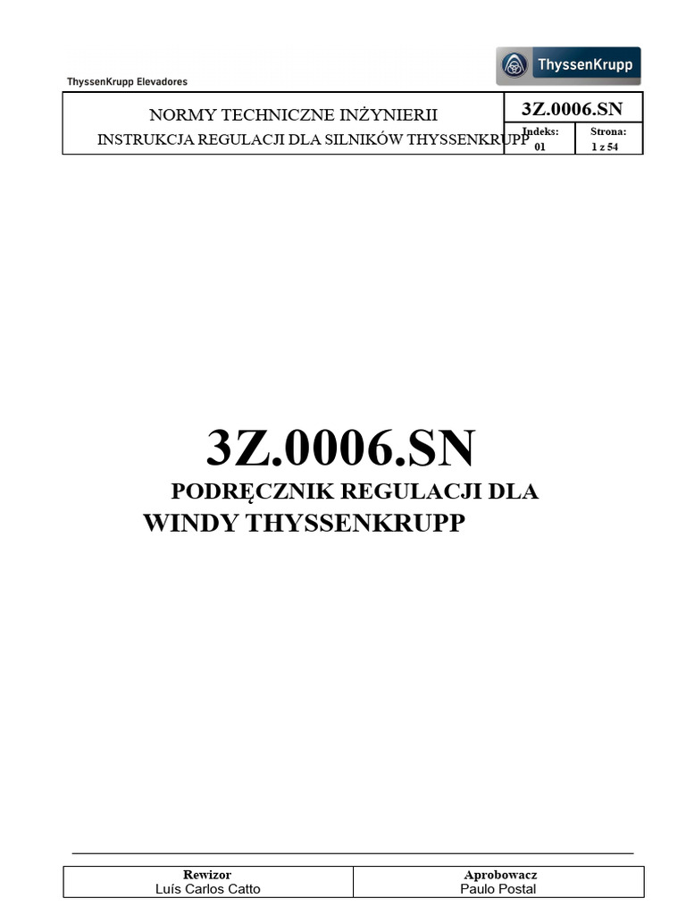 269235364 3Z0006SN 01 Podręcznik ustawienia Thyssenkrupp Windy | PDF
