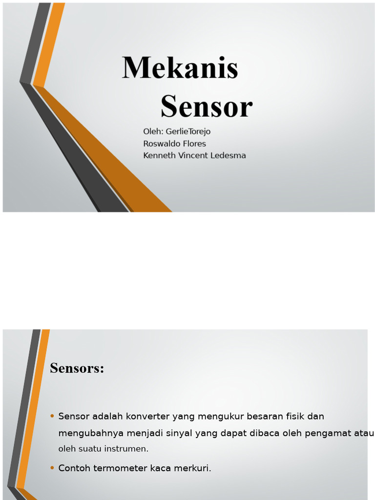 Jenis dan Aplikasi Sensor Mekanis | PDF