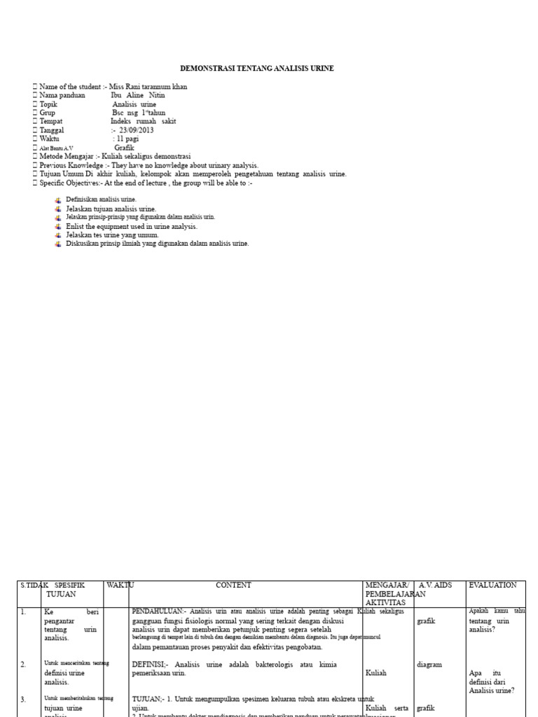 Panduan Lengkap Analisis Urine | PDF
