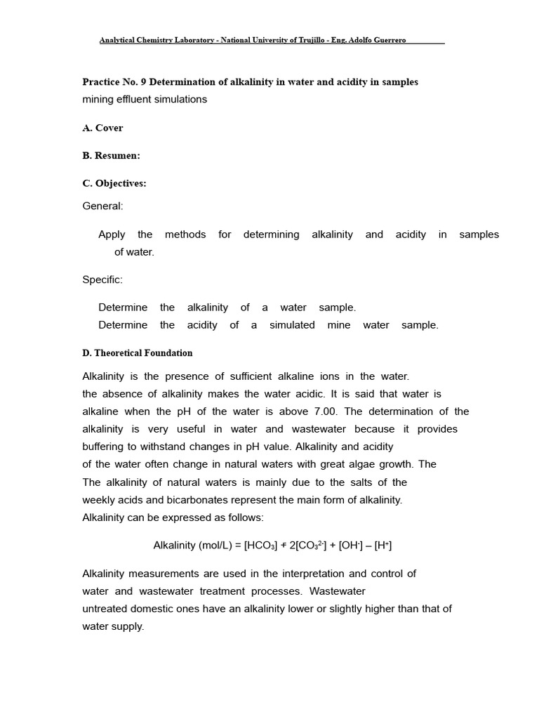 Alkalinity and Acidity Testing Methods | PDF | Alkalinity | Titration