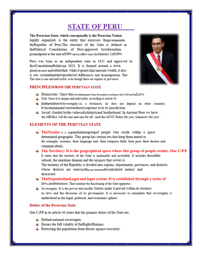 The Peruvian State Work Sixth Cycle | PDF | Government Budget Balance ...