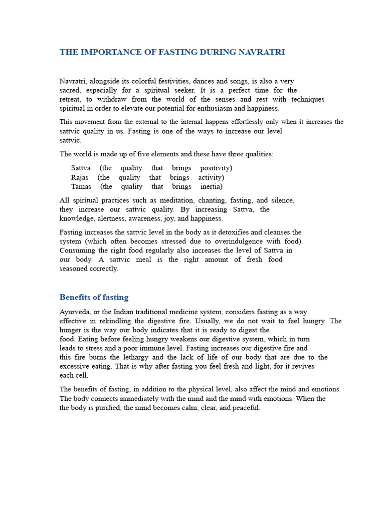 Fasting during Navratri 2017 | PDF | Cooking | Foods