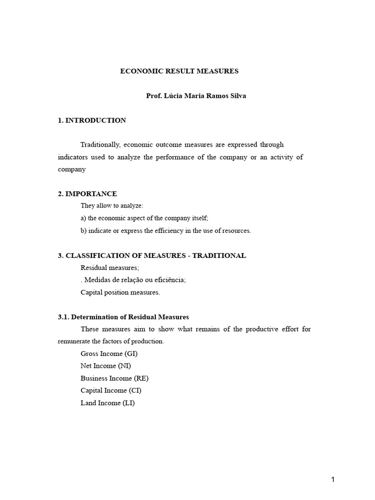 Measures of Economic Outcome | PDF | Income | Gross Margin