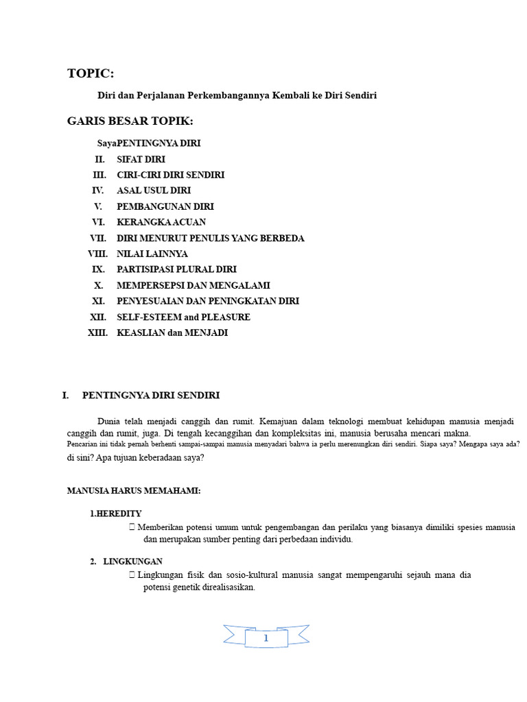 Memahami Diri dan Perkembangannya | PDF