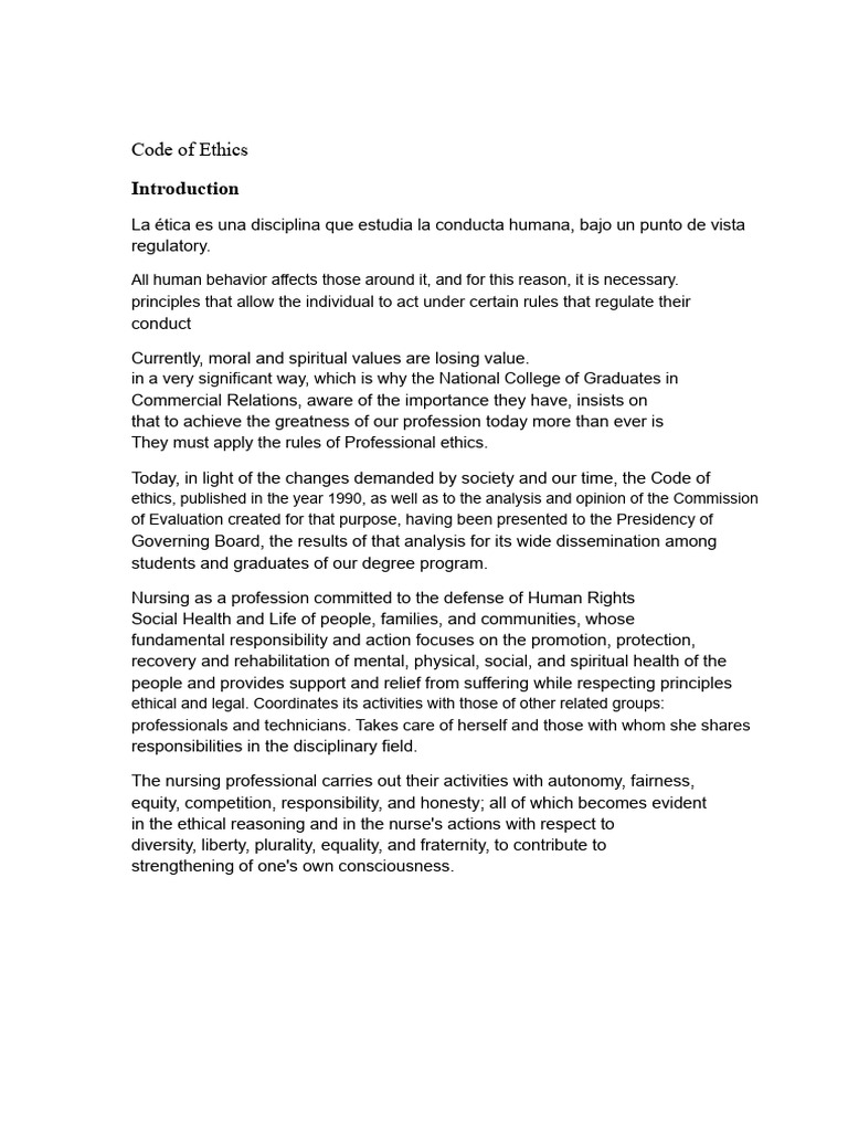 Final Project Code of Ethics | PDF | Value (Ethics) | Regulatory Compliance