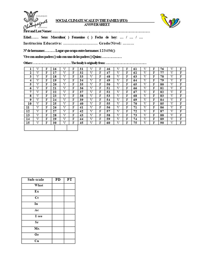 FES Answer Sheet | PDF