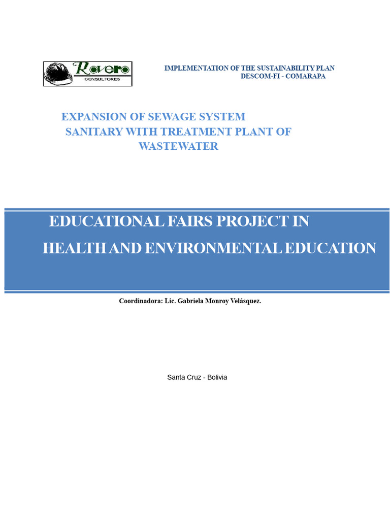 Environment, Water, Health, and Well-Being Fair Plan | PDF | Sanitation | Hydraulic Engineering
