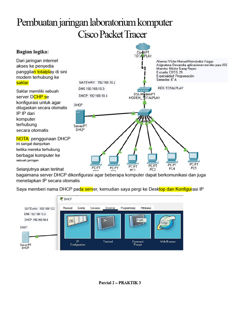 Konfigurasi Jaringan DHCP di Laboratorium | PDF
