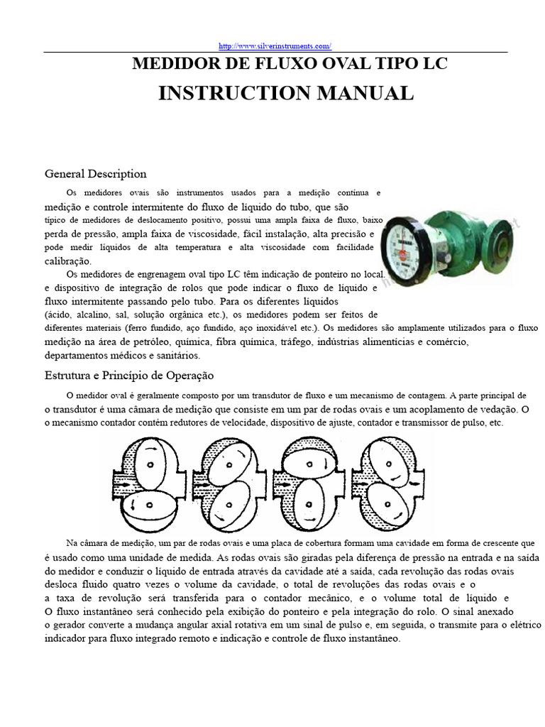 Medidor de Fluxo Oval Tipo LC: Manual | PDF