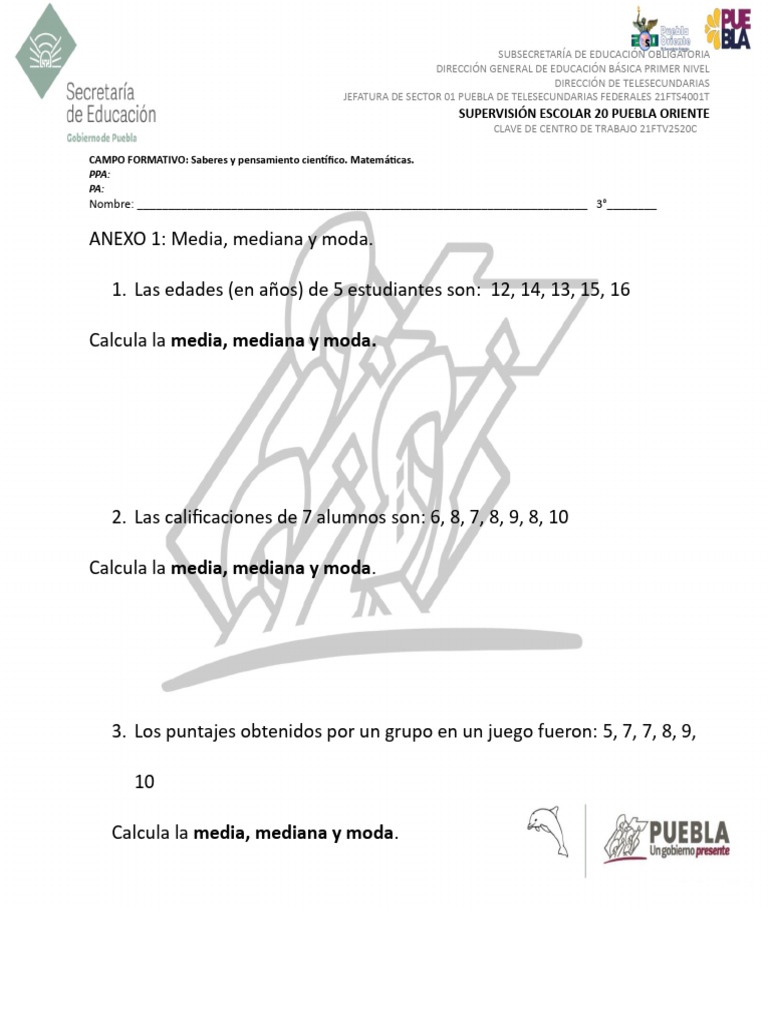 ANEXOS Matemáticas. OCT | PDF