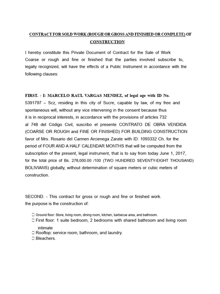 Contract For Sold Work (Corrected | PDF | Justice | Crime & Violence