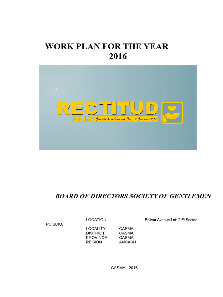 Work Plan WORKED 2016 Last | PDF | Pentecostalism | Evangelicalism