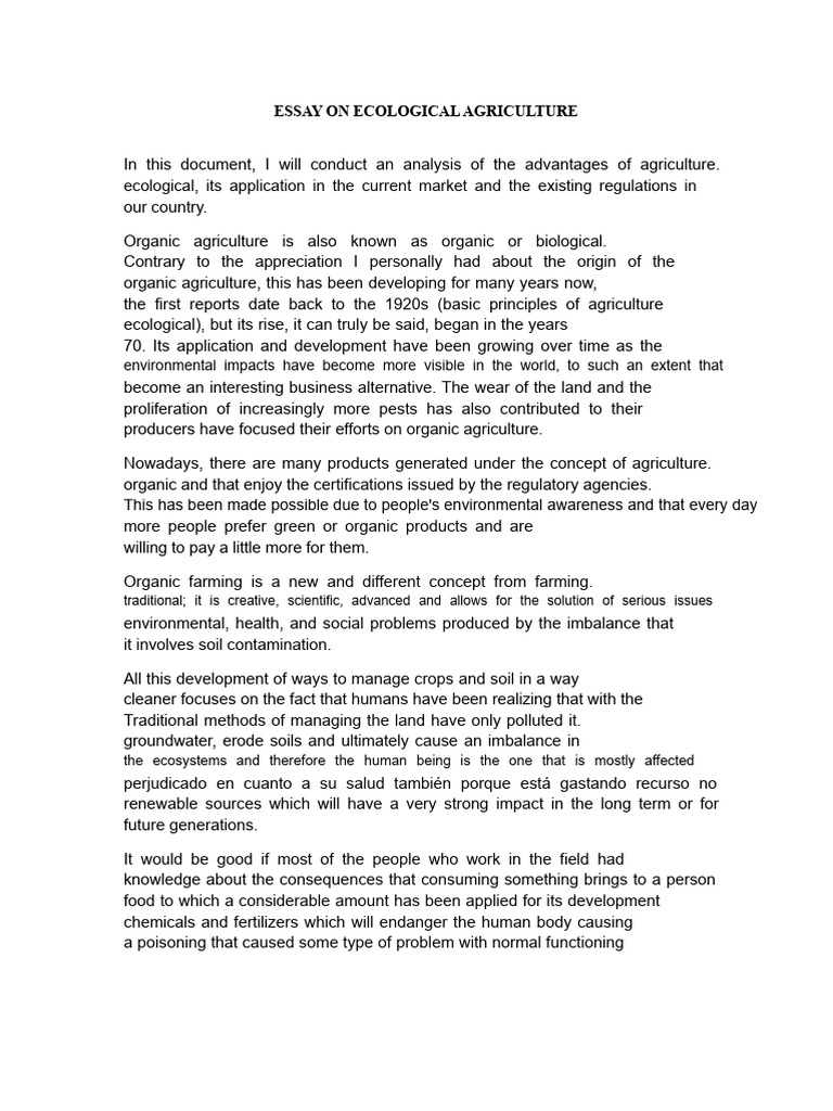 Benefits of Ecological Agriculture | PDF | Organic Farming | Agriculture