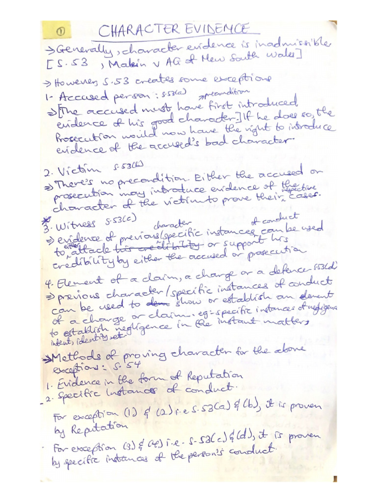 Character Evidence | PDF