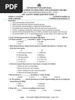 II PU English - 2nd Model Question Paper 2026 | PDF