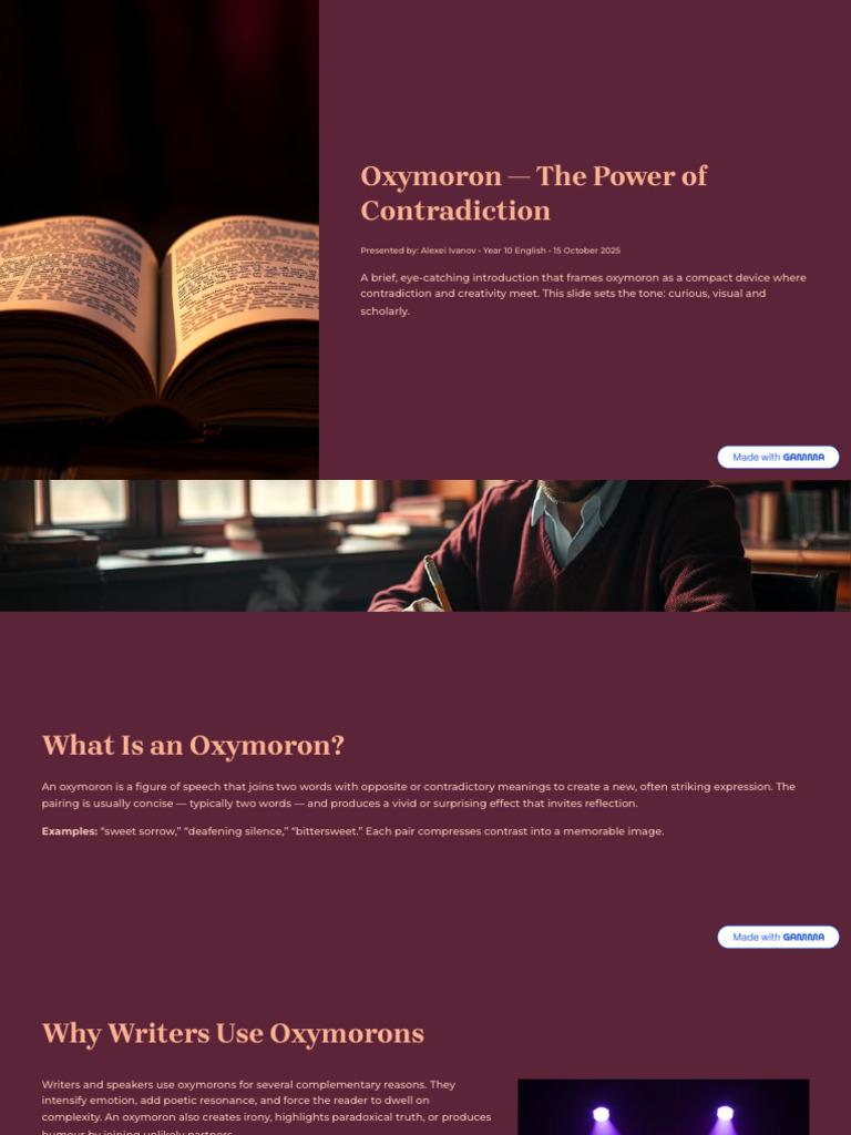 Understanding Oxymorons in Writing | PDF | Lexical Semantics