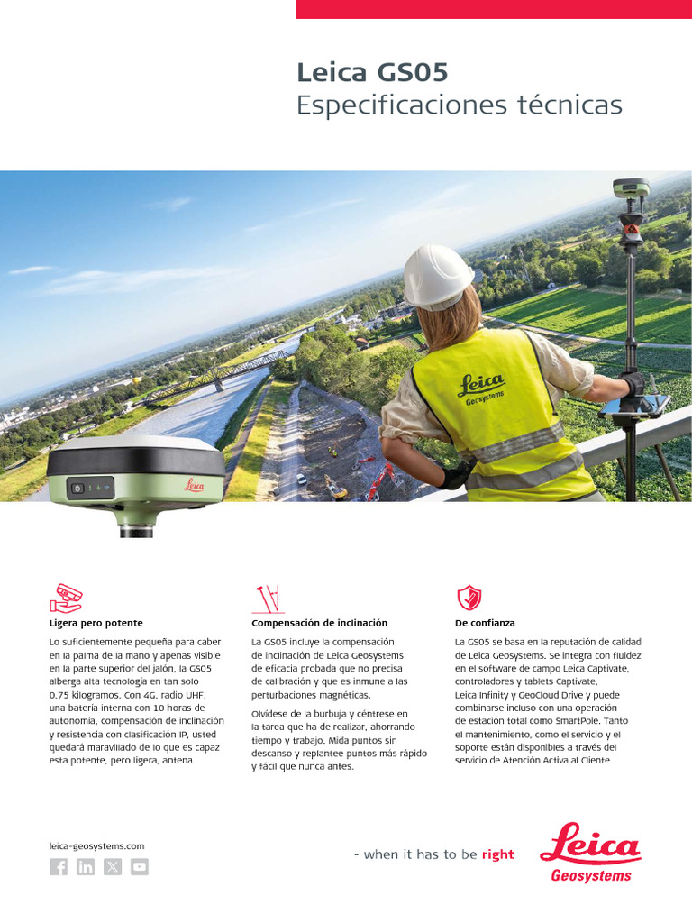 Leica GS05 DS 1014060 Mature 0924 Es LR | PDF | Bluetooth | Ingeniería ...