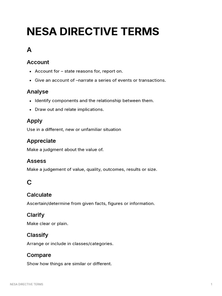 NESA Directive Terms Explained | PDF | Reason | Judgment (Law)