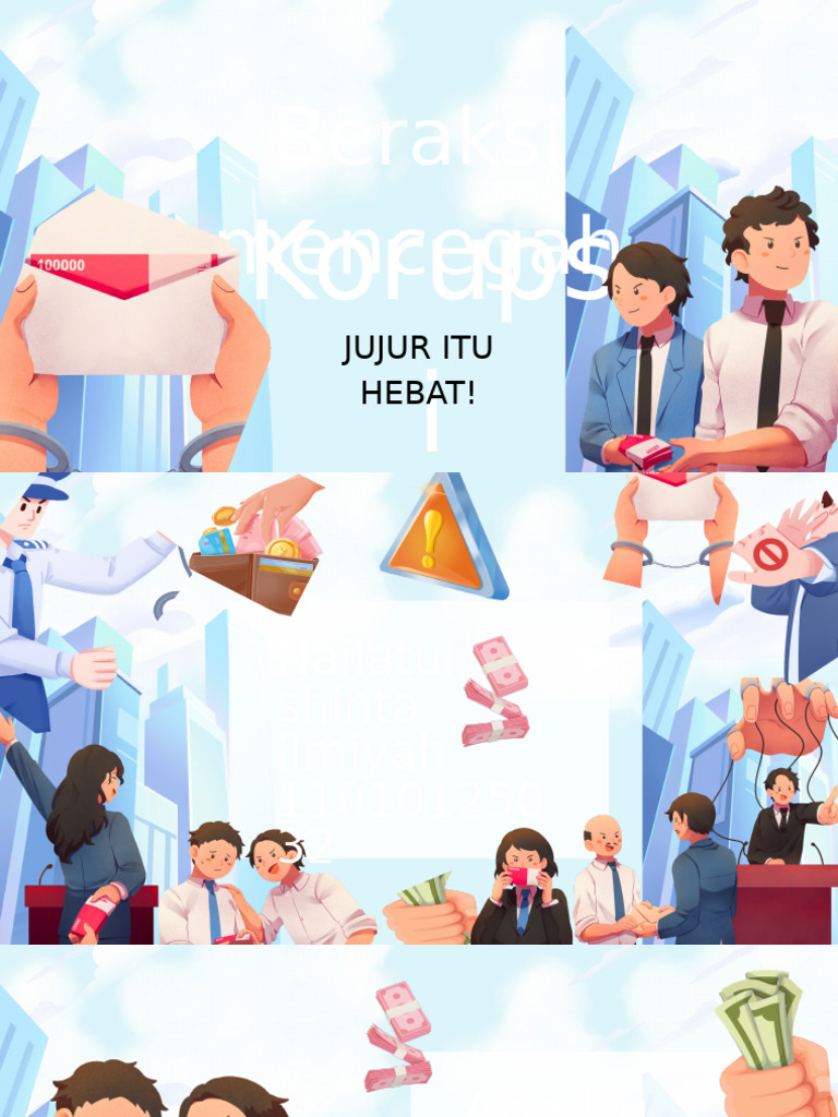 Biru Ilustrasi Cegah Korupsi Presentasi | PDF