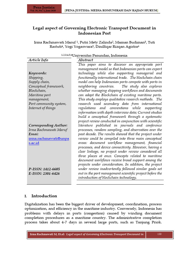 Legal Aspects of Electronic Transport Documents | PDF | Bill Of Lading ...