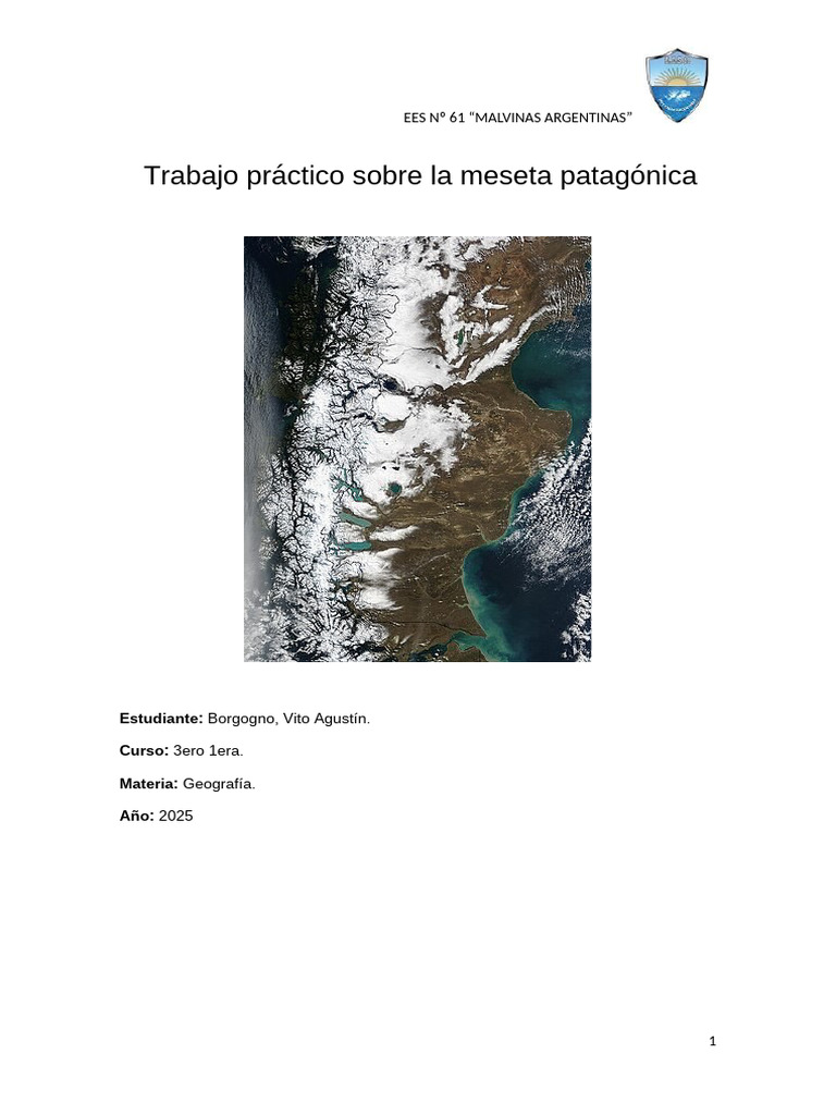 Características de la Meseta Patagónica | PDF | Clima | Ciencias de la ...