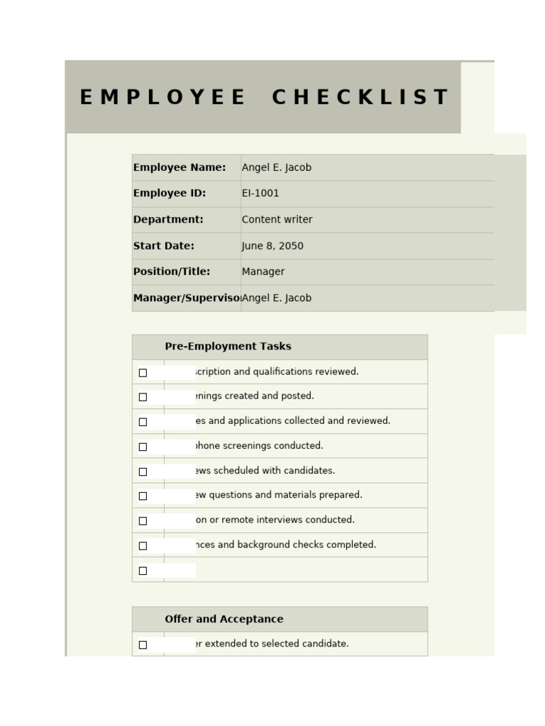 Employee Onboarding Checklist Guide | PDF