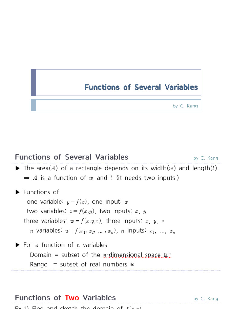 14-1functions of Several Variables | PDF | Function (Mathematics) | Variable (Mathematics)