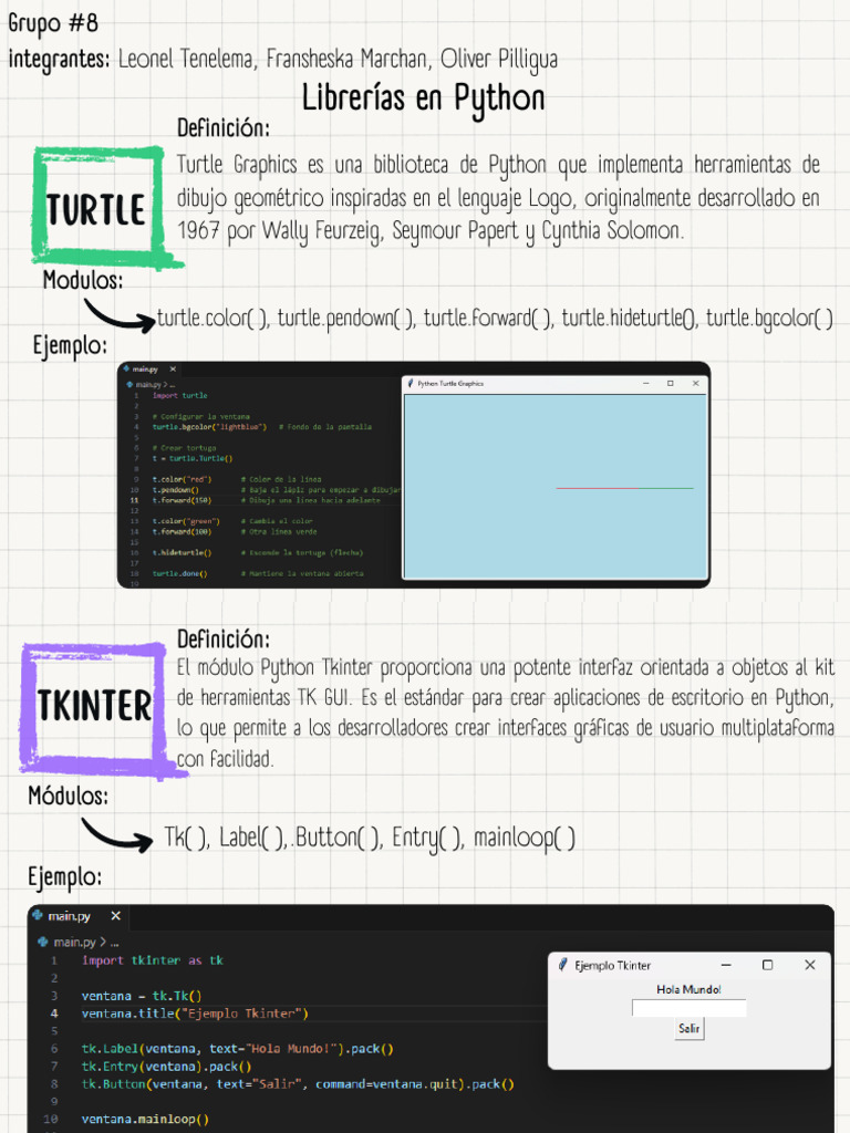 Librerias en Python | PDF | Python (lenguaje de programación) | Interfaces gráficas de usuario